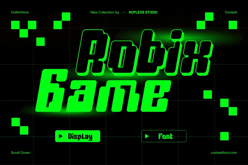 Robix Game Font – Futuristic Retro Game Typeface - Coolest Font